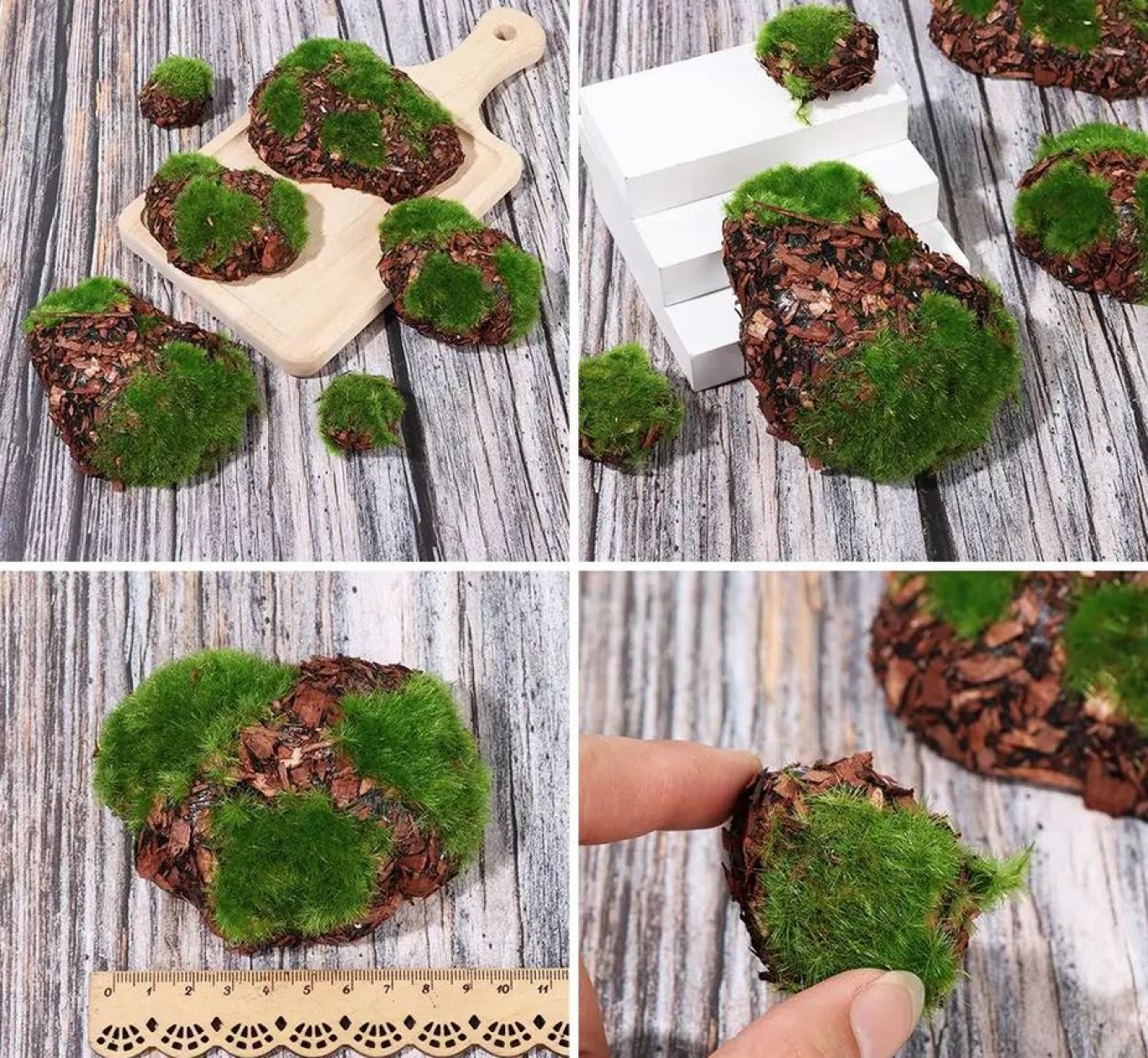 Τεχνητές Πέτρες με Βρύα και Ξυλαράκια από Αφρώδες Υλικό 6 Τεμάχια | Klikit.gr